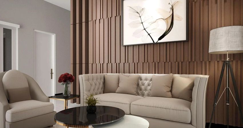 Living Room Brown Wall Panel